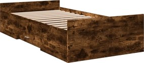 Rám postele se zásuvkami kouřový dub 90x190 cm kompozitní dřevo 3280346