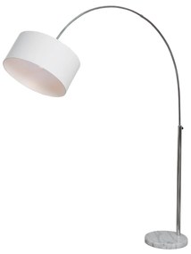 Designová kovová stojací lampa bílá - Boro