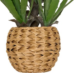 Umělá agáve MODA v pleteném květináči, v. 61 cm