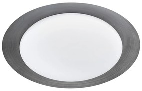 Linea Light Crew_1, stropní svítidlo s šedým límcem, 17W LED 3000K, prům. 38cm