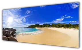 akrylový obraz Slunce Moře Pláž Krajina 125x50 cm