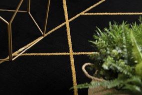Dywany Łuszczów, Kusový koberec Emerald geometric 1012 black and gold, 140x190, černá, chodba / předsíň