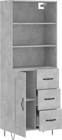 Skříň highboard betonově šedá 69,5x34x180 cm kompozitní dřevo 3190017