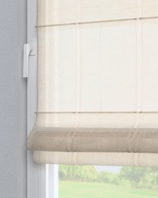 Římská roleta Sicílie barva krémová látka poloprůhledná, pletený vzor, vzorované