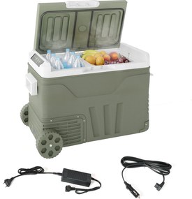 Outsunny 33 litrů kompresorový chladicí box elektrická mini lednička až -20 ℃ s LED osvětlením tichý mrazák termo box 12/230 Volt pro auto náklaďák ke
