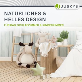 Juskys Kulatý bambusový koš na prádlo Curly-Round 55 l Barva: přírodní