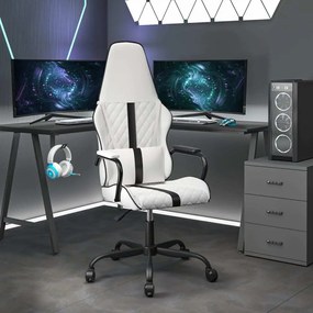 vidaXL Masážní herní židle a bílá umělá kůže [345559] Barva: Bílá