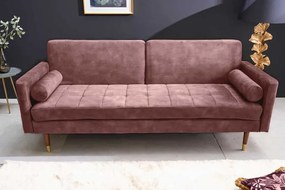 Rozkládací pohovka Couture starorůžová mikrovelur 200cm