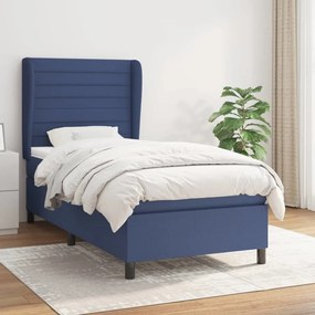 vidaXL Box spring postel s matrací 90x190 cm textil [3128012] Barva: Modrá