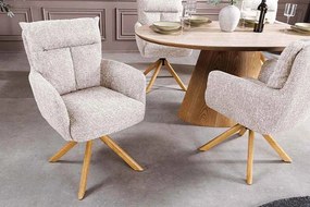 Designová otočná židle Maddison šampaňská / dub