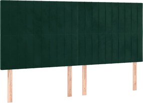 Čelo postele tmavě zelené 200x5x118/128 cm sametové 3116639
