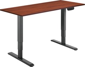 Výškově nastavitelný stůl alzaergo table et1 newgen černý + deska tte-01 140x80cm lamino kaštan