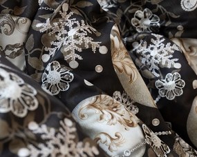 Matějovský Povlečení DIAMOND, vánoční vzor, hnědé, bavlna hladká digitál, 140x200cm + 70x90cm