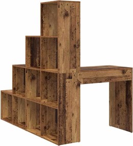 Rohový psací stůl s policí Staré dřevo 101,5 x 149,5 x 149,5 cm 3337247