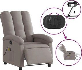 Elektrické masážní polohovací křeslo taupe textil 3204088