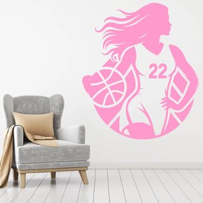 Živá Zeď Samolepka na zeď Basketbalistka s vlastním číslem Barva: černá