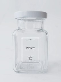 Samolepka na kořenky PTÁČKY průhledná 3 × 4 cm základní písmo