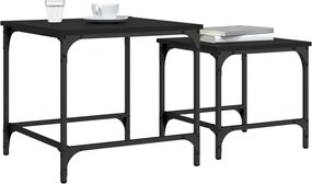 vidaXL Hnízdové konferenční stolky 2 ks kompozitní dřevo [838918] Barva: Černá