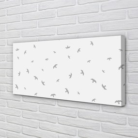 Obrazy na plátně šedé ptáků 125x50 cm