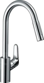 Hansgrohe Focus M41, dřezová baterie M4116-H240 s výsuvnou sprškou, sBOX, chromová, HAN-73880000