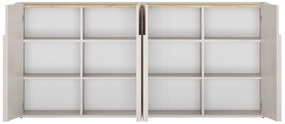 Komoda Amilio 200 cm - kašmírová / dub olejovaný / kašmírové úchytky