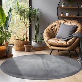 Ayyildiz, Kusový koberec Sky 5400 Grey kruh, 200x200 (průměr) kruh, šedá, obývací pokoj