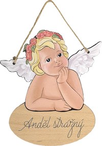 AMADEA Obrázek s textem Anděl strážný 21 cm Český výrobek
