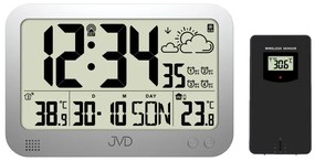 JVD Digitální stříbrné rádiem řízené hodiny (budík) JVD RB3565.2
