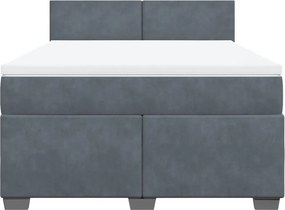 Box spring postel s matrací tmavě šedá 160x200 cm samet 3286349