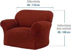 Bielastické potahy CRISTINA měděná křeslo (š. 60 - 110 cm)
