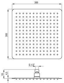 Deante Deante, podomítková termostatická sprchová sestava čtvercová + BOX, chromová, BXYZ0EAT