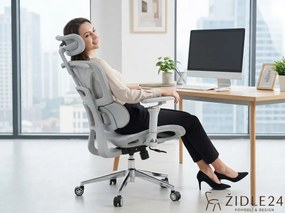 Ergonomická kancelářská židle EXECUTIVE - šedá síťovina