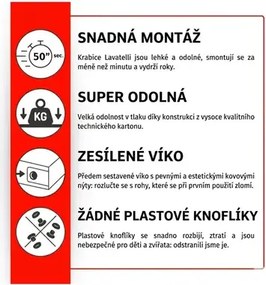 Lavatelli Úložný box L béžový / Úložný box s víkem / karton / 50x39x24