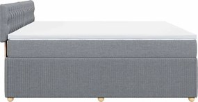 Box spring postel s matrací světle šedá 180 x 200 cm textil 3287542