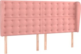 Box spring postel s matrací a LED růžová 160x200 cm samet 3136376