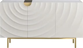 Komoda Stilig ST321 150 cm ecru/zlatá/mramor