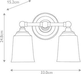 Světlo do koupelny nad zrcadlo Elstead Huguenot 2 chrom 2×G9