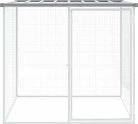 Klec pro kuřata se střechou světle šedá 103 x 98 x 90 cm ocel 172338