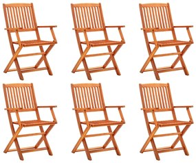 Skládací zahradní židle 6 ks masivní eukalyptové dřevo - Default Title