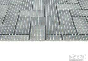 Breno Koupelnová pěnová předložka SOFTY-TEX 79914.5 šedá dlažba, šíře 130 cm, Šedá