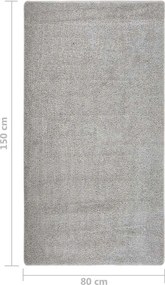 Koberec s dlouhým vlasem světle šedý 80 x 150 cm protiskluzový 340382