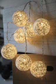 STAR TRADING Světelný lampionový řetěz Jolly White, bílá barva, plast, textil