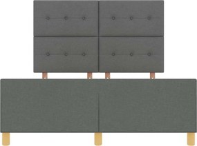 Rám postele s čelo Tmavě šedá 140 x 190 cm textil 3344726