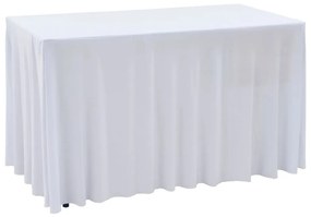 Rautové sukně s řasením 2 ks bílé 120 x 60,5 x 74 cm 133584
