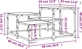 vidaXL Konferenční stolek 68 x 68 x 40 cm kompozitní dřevo [837751] Barva: hnědý dub