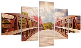 Obraz - dřevěný most (125x70 cm)