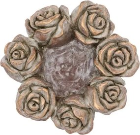Zlatý cementový květináč mísa s růžemi Saint antique Rose - 24*24*9 cm