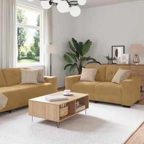 Set pohovek 3 ks Hnědá samet 3324646
