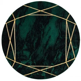 Dywany Łuszczów, Kusový koberec Emerald 1022 green and gold kruh, 200x200 (průměr) kruh, zelená, ložnice