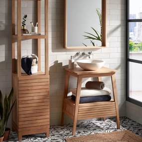 Dřevěná koupelnová skříňka Kave Home Kuveni II. 80 x 70 cm
